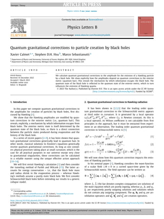 Quantum gravitational corrections to particle creation by black holes | PDF