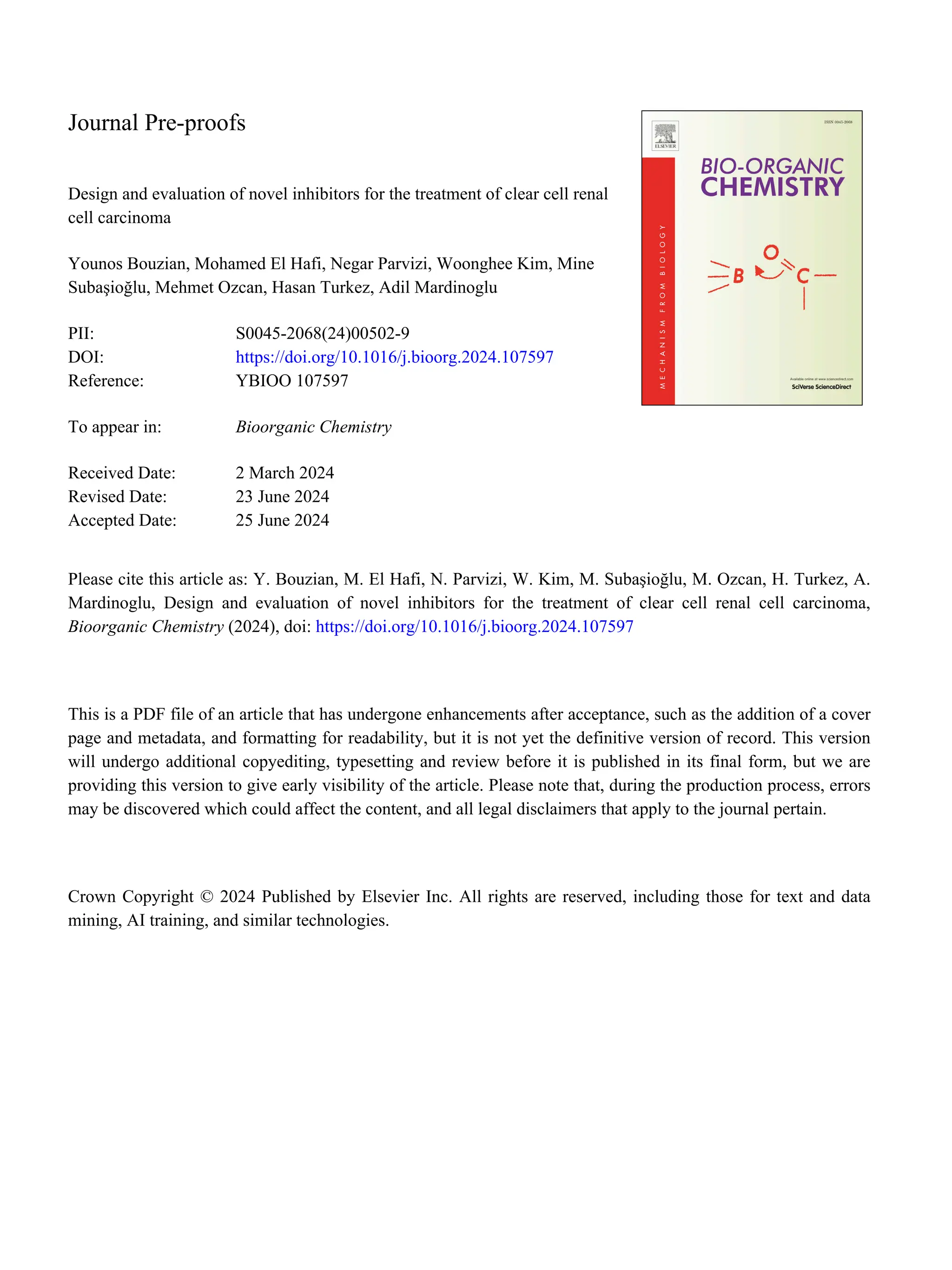 Article - Design and evaluation of novel inhibitors for the treatment ...