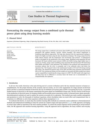 Total enegy forecasting using deep learning | PDF