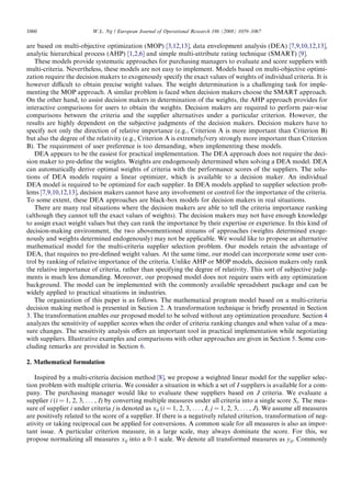 An efficient and simple model for multiple criteria supplier selection problem | PDF | Logistics ...
