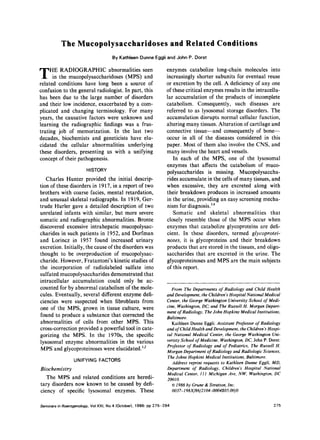 The Mucopolysaccharidoses and Related conditions | PDF
