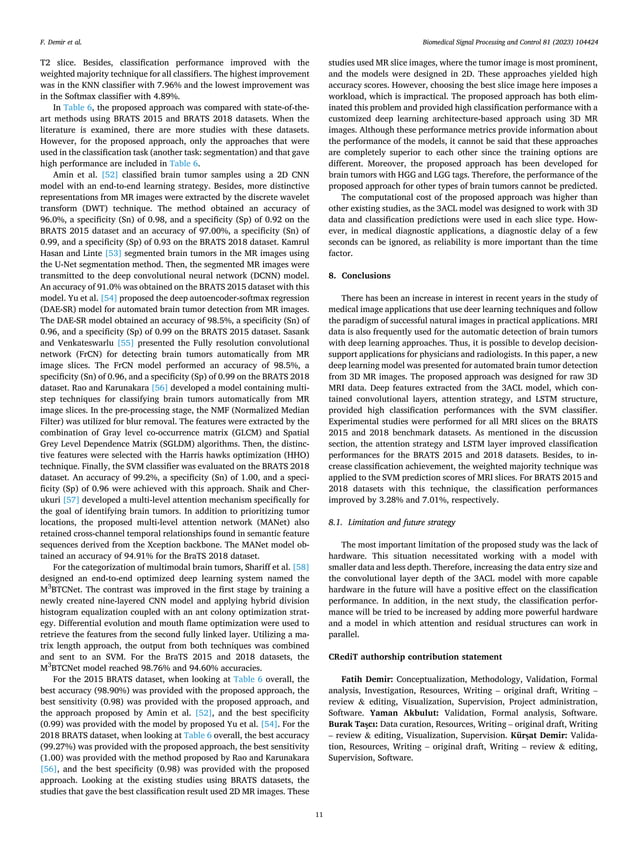 Improving brain tumor classification performance with an effective ...