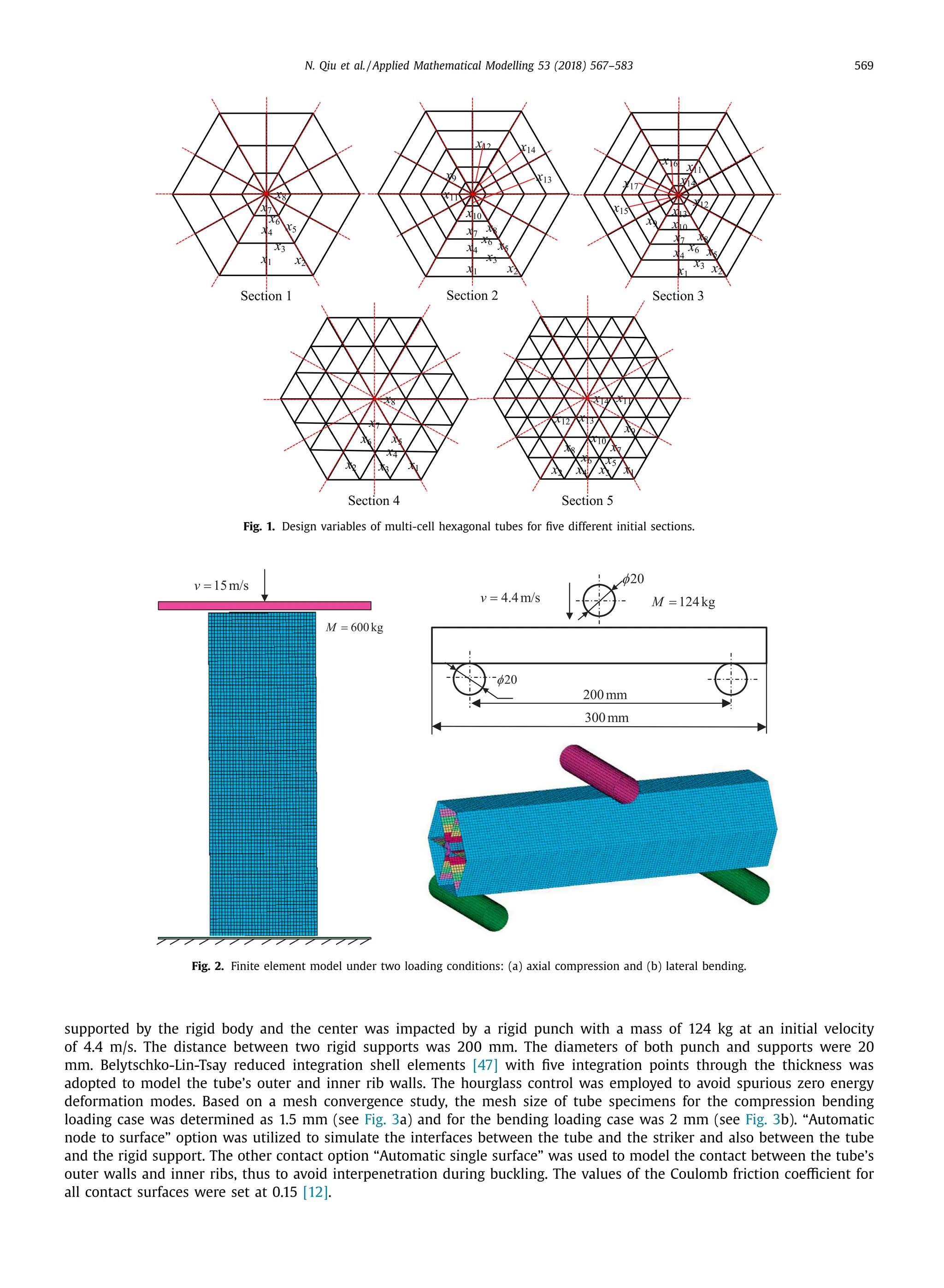 Topological design of multi-cell hexagonal tubes under axial and lateral loading cases using a ...