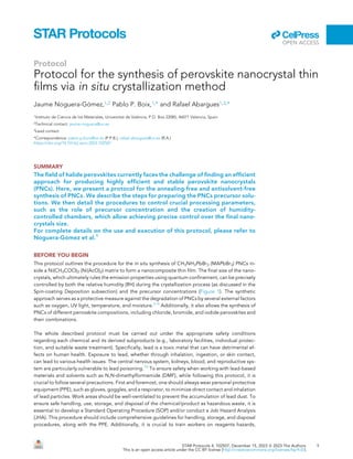 protocol for synthesis of the perovskite nanocrystals | PDF