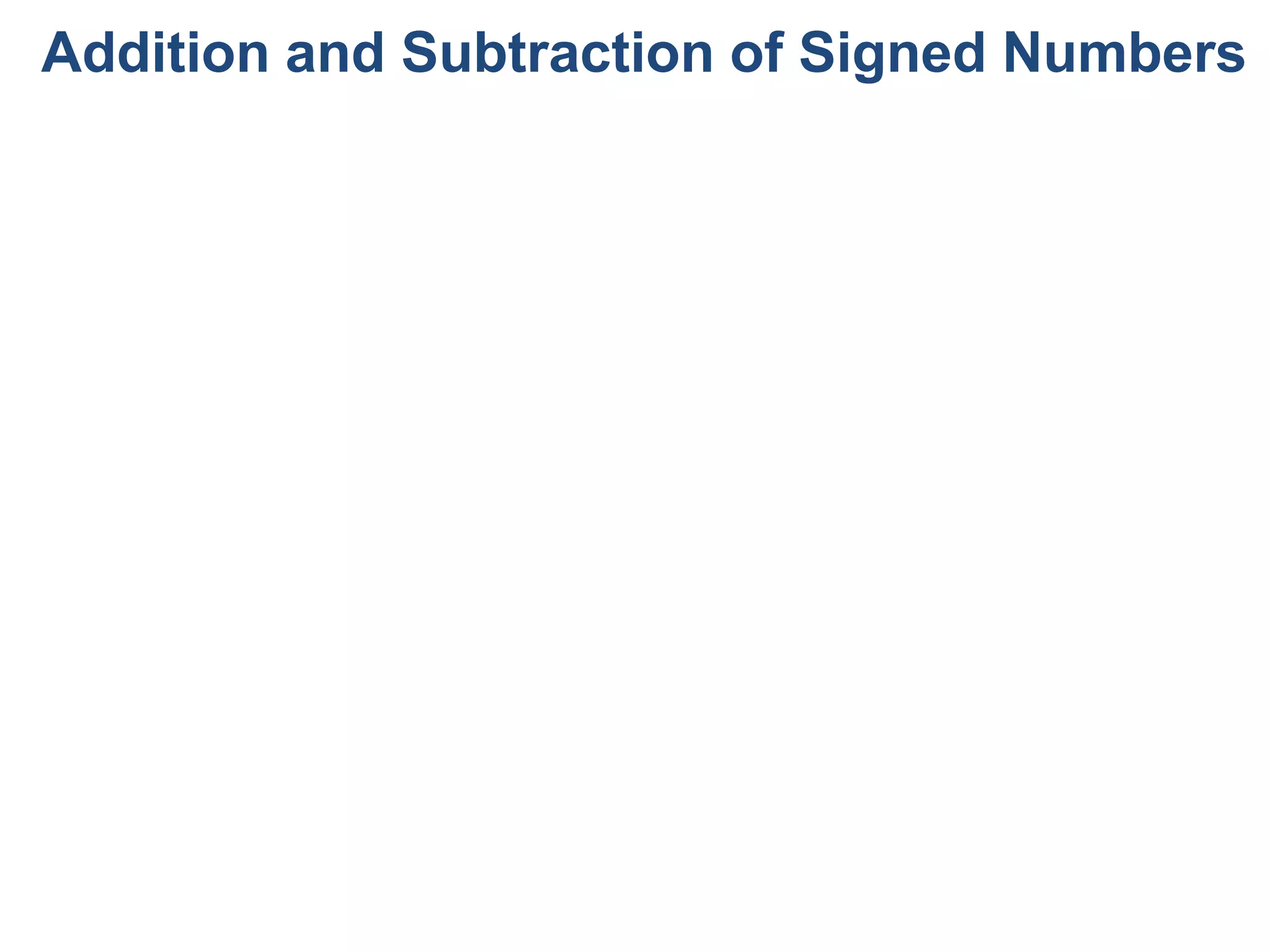 1 s2 addition and subtraction of signed numbers | PPTX