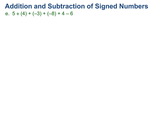 1 s2 addition and subtraction of signed numbers | PPTX