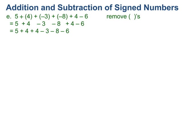 1 s2 addition and subtraction of signed numbers | PPTX