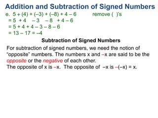 1 s2 addition and subtraction of signed numbers | PPTX