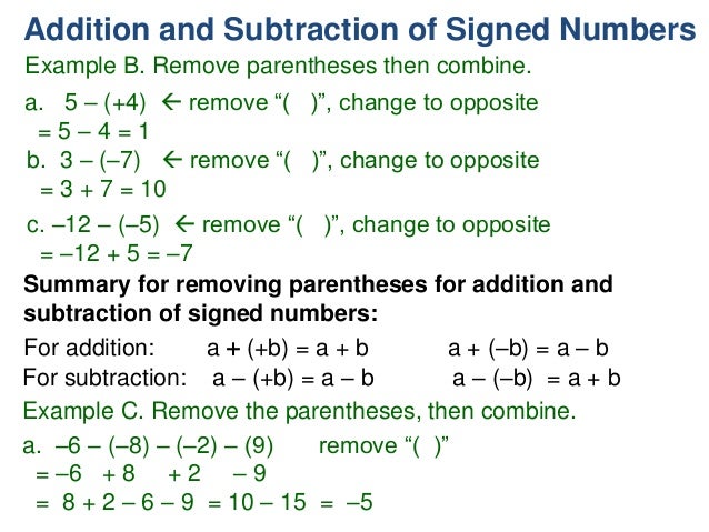 1 s2 addition and subtraction of signed numbers