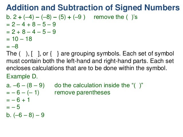 1 s2 addition and subtraction of signed numbers