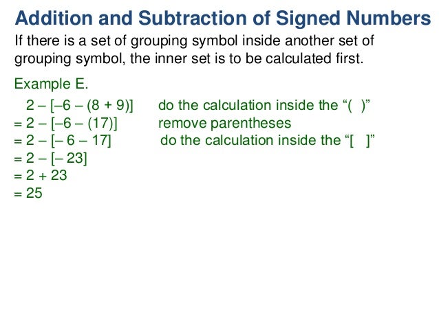 1 s2 addition and subtraction of signed numbers