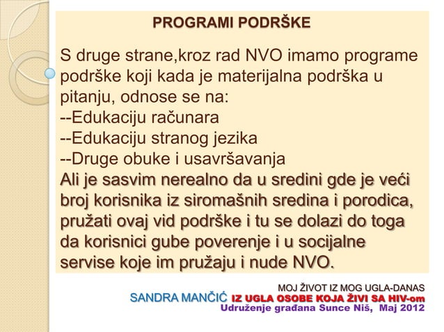 sandra mancic - podrska plhiv | PPTX