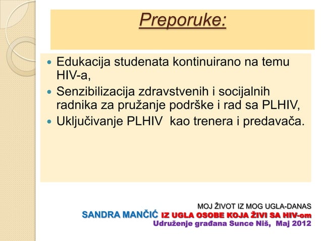 sandra mancic - podrska plhiv | PPTX