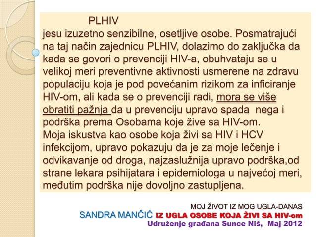 sandra mancic - podrska plhiv | PPTX