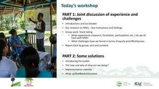 Learning tools for more inclusive participatory processes | PPT
