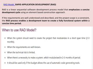 1-SDLC - Development Models – Waterfall, Rapid Application Development ...