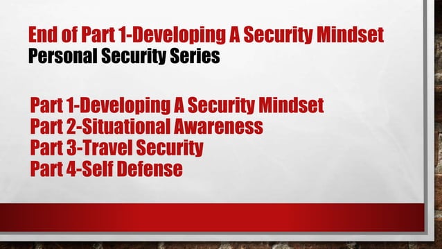 Developing A Security Mindset | PPT