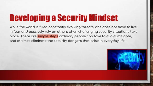 Developing A Security Mindset Ppt