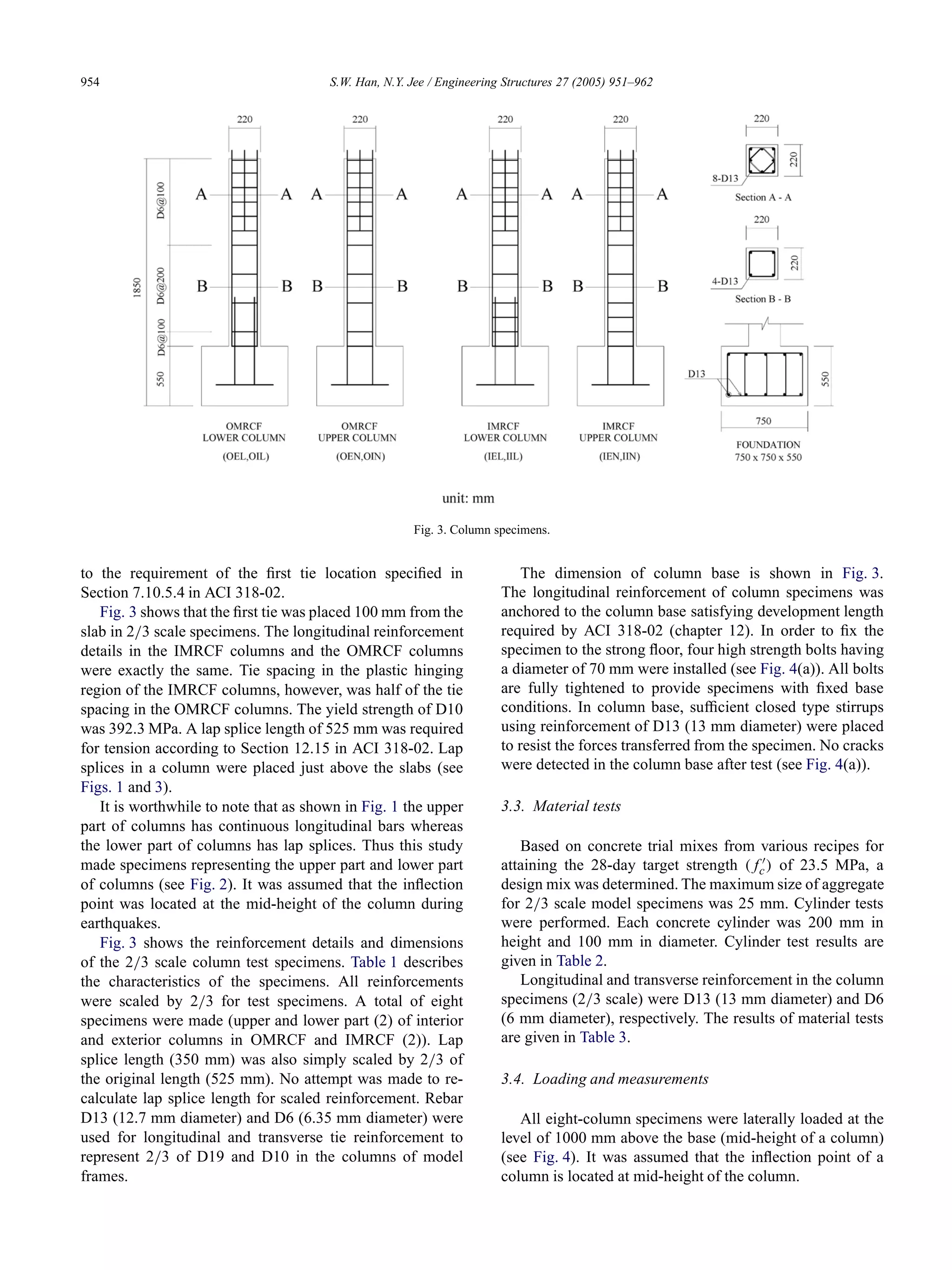 1 seismic behaviors of columns in ordinary and intermediate moment resisting concrete frames | PDF