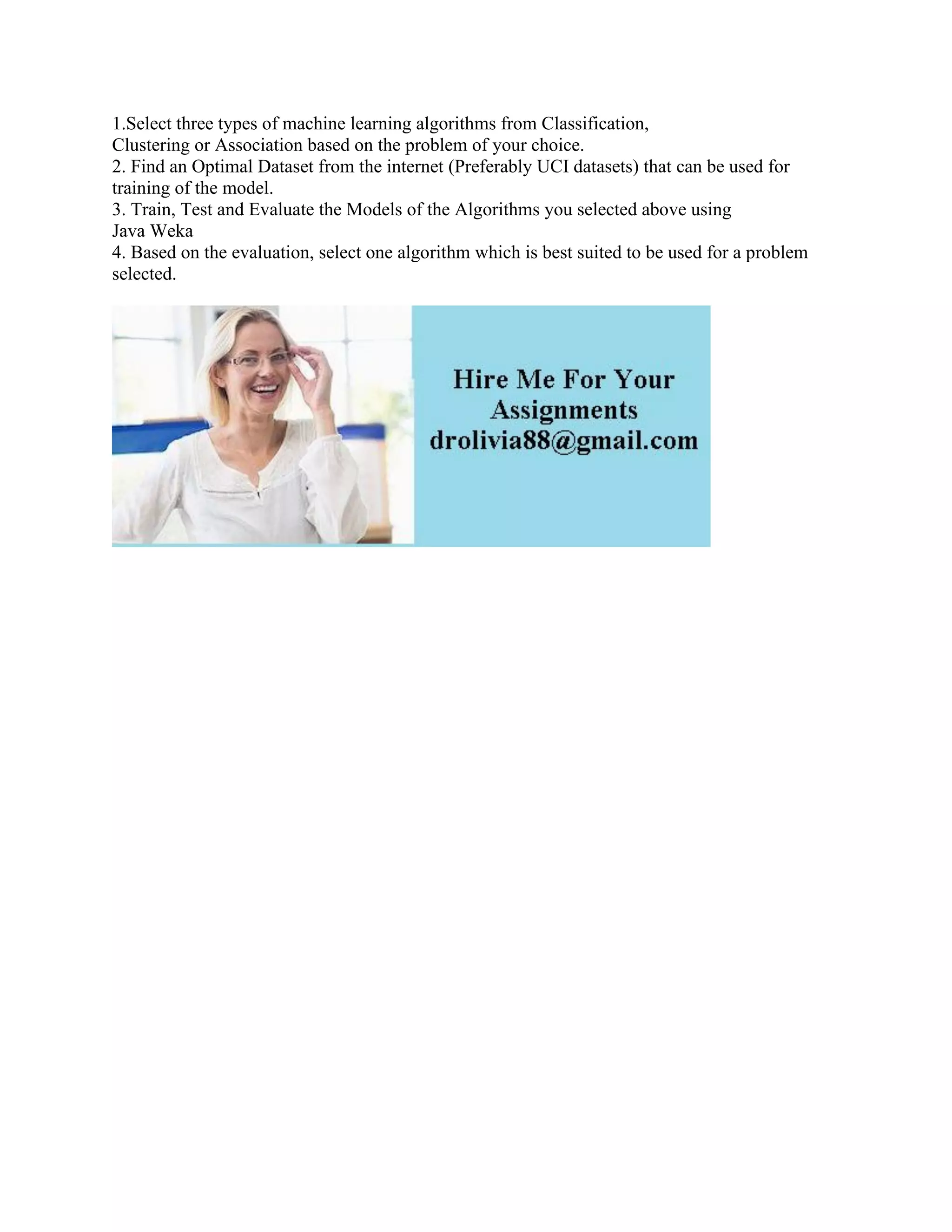 1-Select three types of machine learning algorithms from Classificatio.pdf