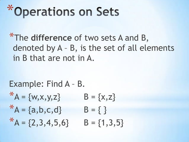 1. sets and basic notations | PPT