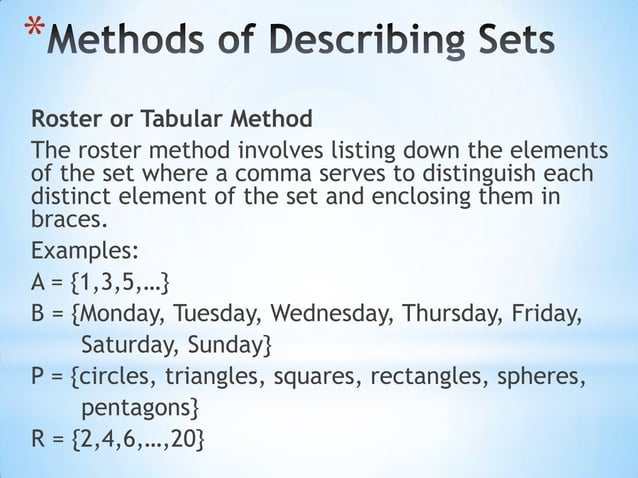 1. sets and basic notations | PPTX