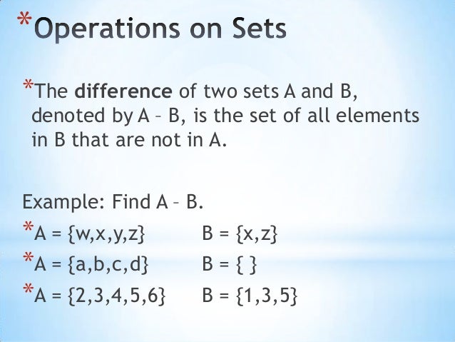 1. Sets And Basic Notations