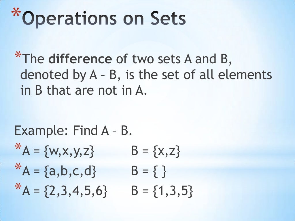 1. sets and basic notations