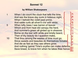 1 shakespeare - sonnet 12 | PPT