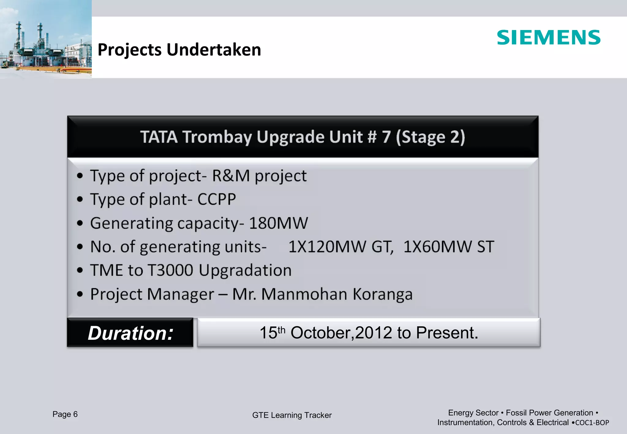 GTE Learning Tracker - Siemens Ltd | PPT