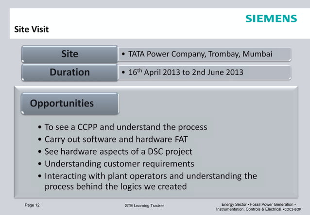 GTE Learning Tracker - Siemens Ltd | PPT