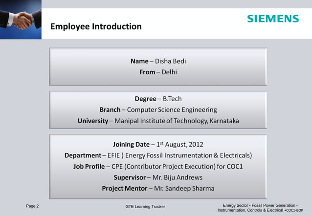 GTE Learning Tracker - Siemens Ltd | PPT