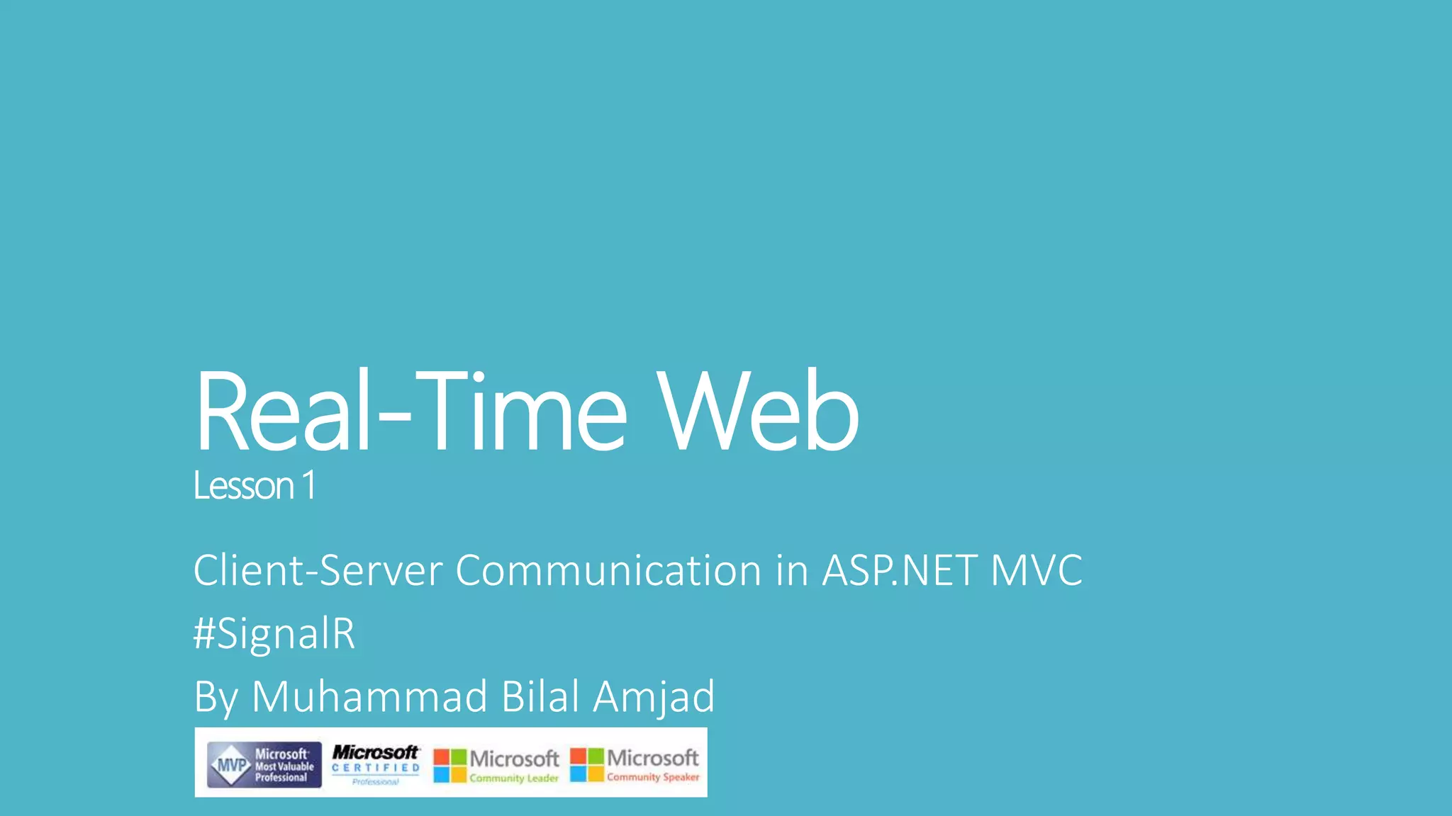 Real Time Web With Signalr Ppt