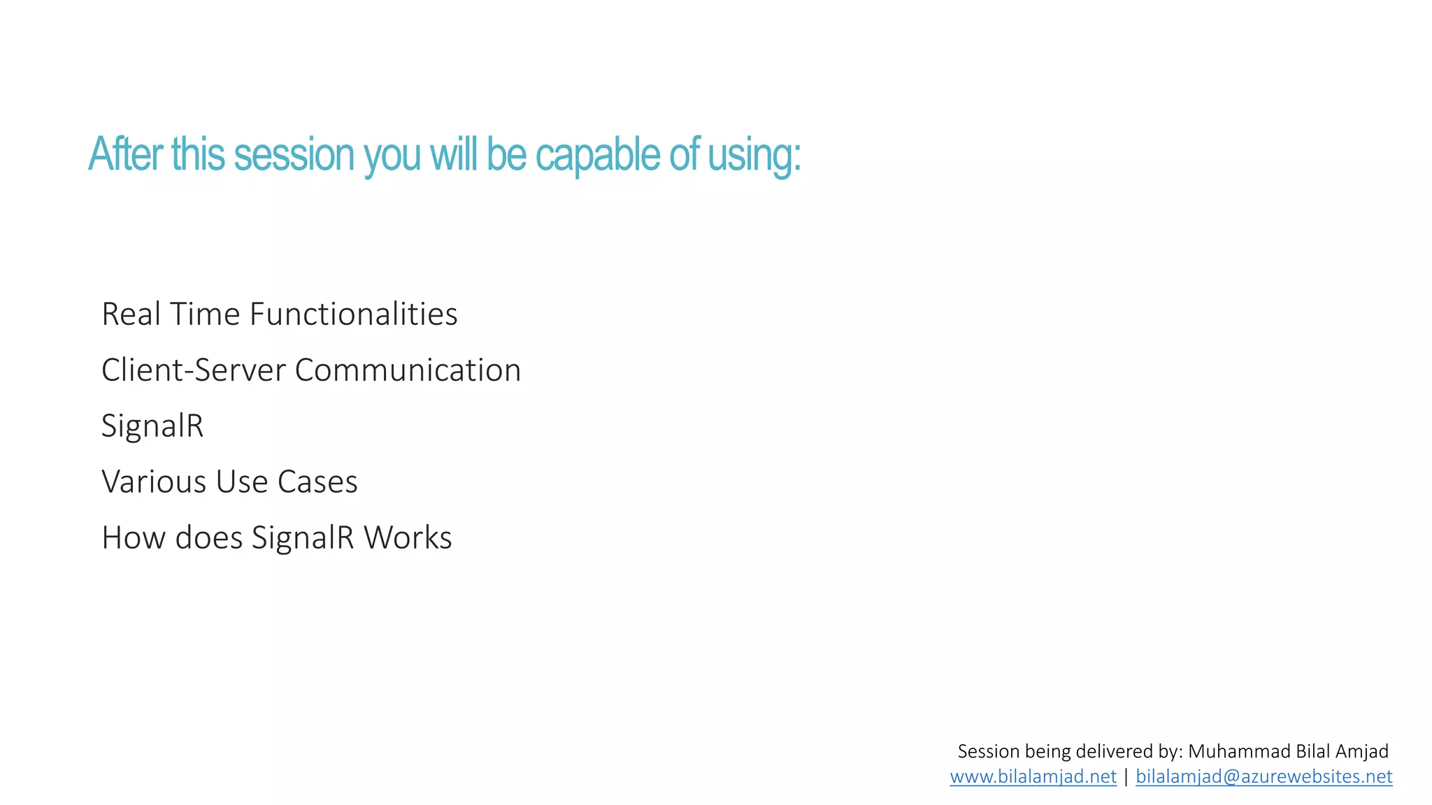 Real Time Web with SignalR | PPT