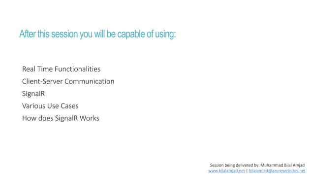 Real Time Web with SignalR | PPT