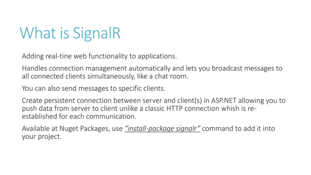Real Time Web with SignalR | PPT
