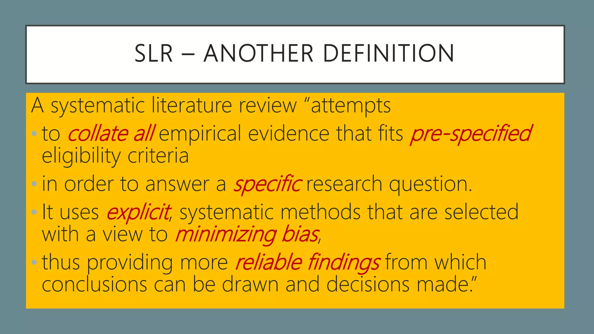 Systematic literature review: An introduction | PPTX