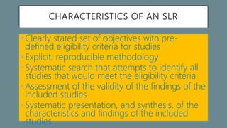 Systematic literature review: An introduction | PPTX
