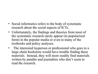 1 - Social Informatics Meaning and Televance.ppt