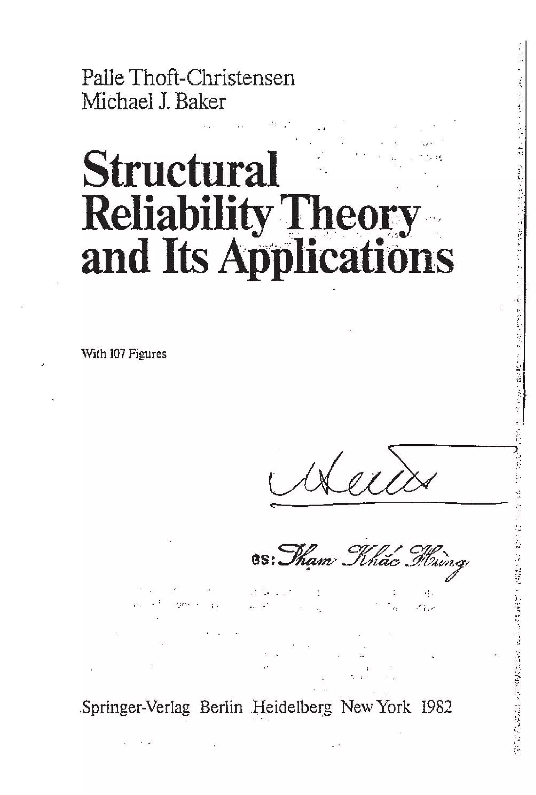 1 Structural Reliability Theory And Its Applications Pdf