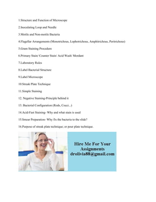 Microbiology Lab Techniques and Bacterial Structures | PDF