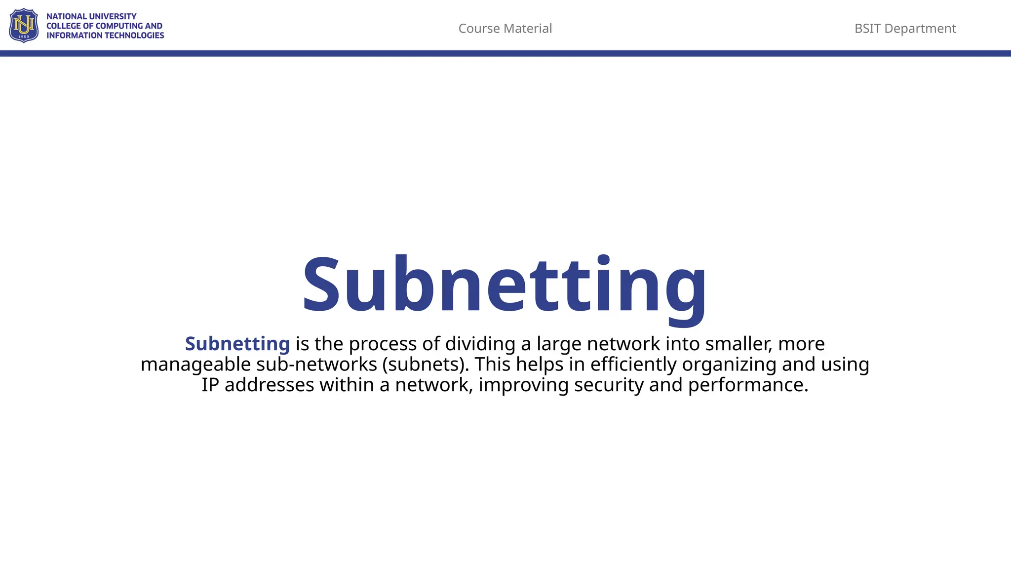 1 Subnetting Supernetting And Vlans 1 1pptx Computer