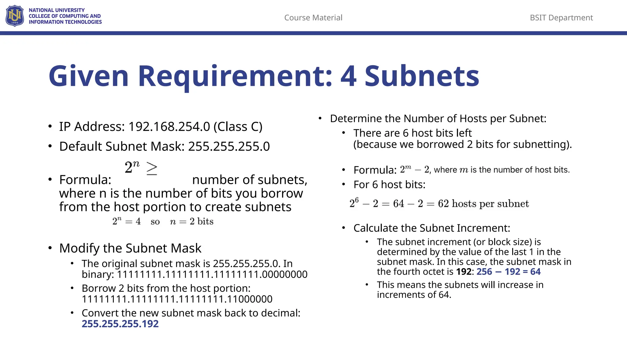 1 Subnetting Supernetting And Vlans 1 1pptx Computer 2102
