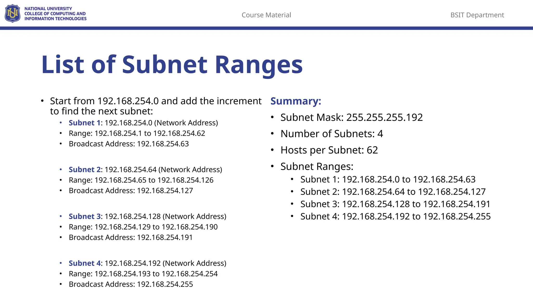 1 Subnetting Supernetting And Vlans 1 1pptx Computer 4817