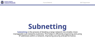 1 - Subnetting, Supernetting, and VLANs 1 (1).pptx | Computer Networking | Computing