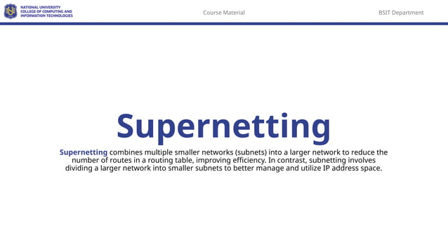 1 - Subnetting, Supernetting, and VLANs 1 (1).pptx | Computer ...