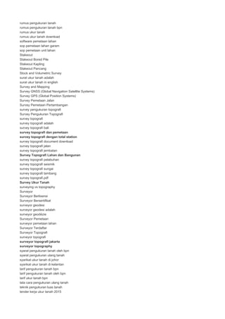 1- Surveyor Pemetaan Topografi Land Survey Pengukuran Tanah Batam | PDF