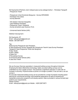1 surveyor indonesia Jasa Layanan Service Survey Pemetaan Land Survey Ukur Tanah Lumajang Jawa ...