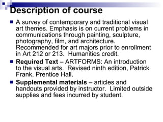 KCC Art 211 Syllabus | PPT