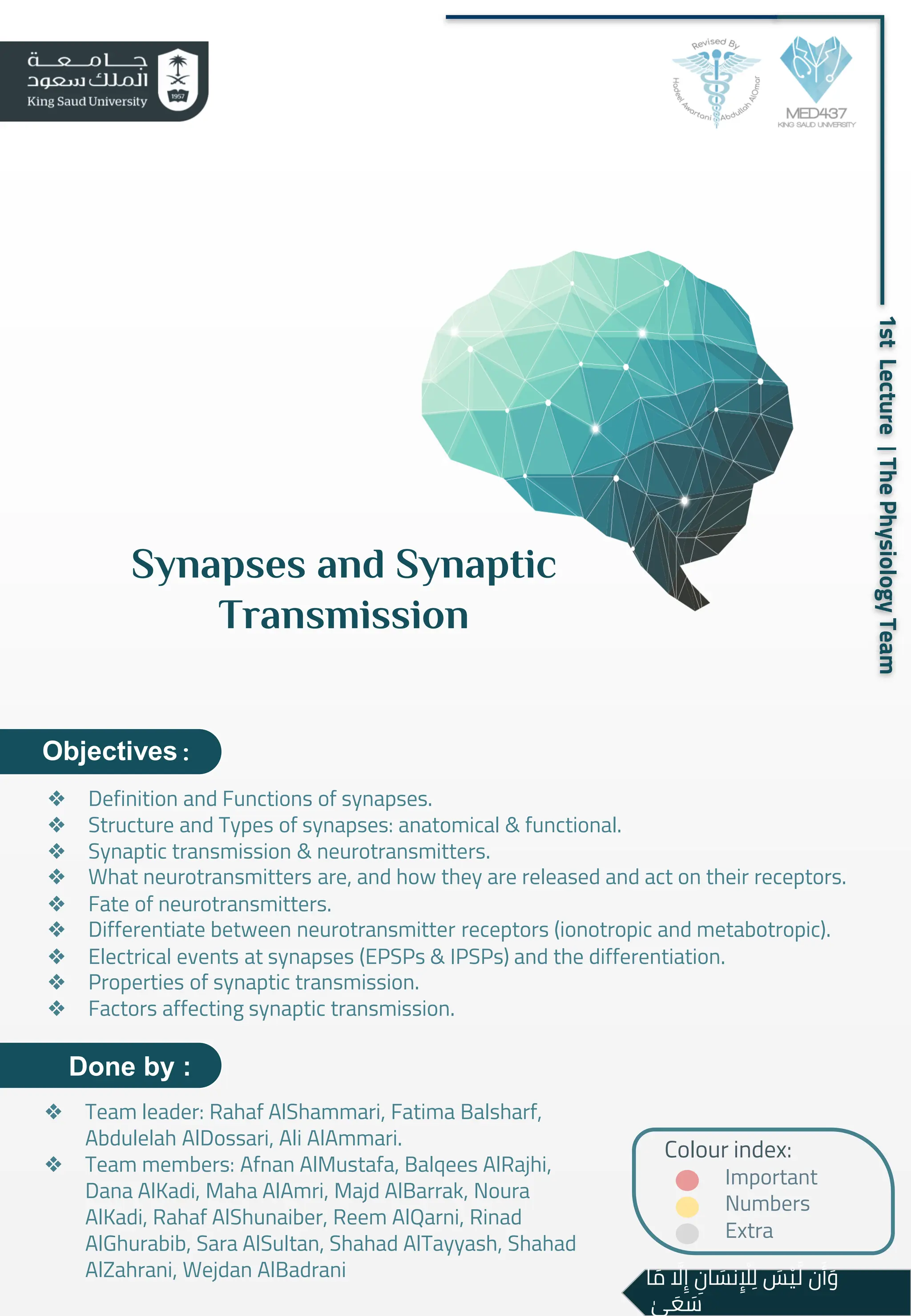 1- Synapses & synaptic transmission(Updated)(0).pdf